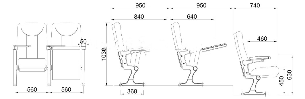 Red color meeting seminar hall pulpit lecture room chair armrests ...
