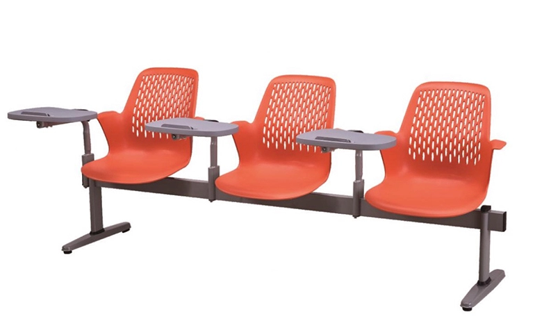 Custom 3 seats attached writing table school sturdy chair three seater ...